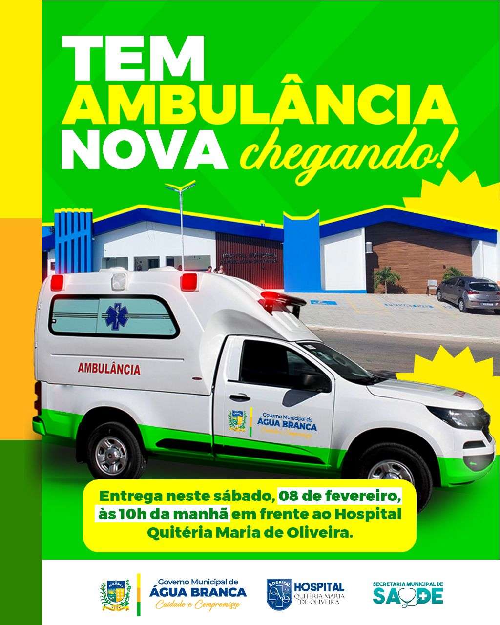 Prefeita Marluce entrega nova ambulância para reforçar a saúde em Água ...